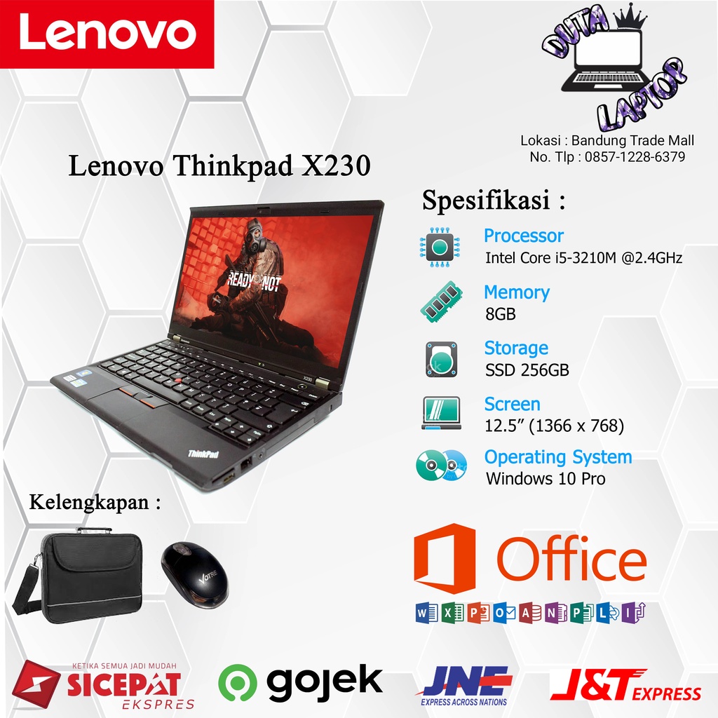 Jual Lenovo Thinkpad X230 Intel Core i5 RAM 8GB SSD 256GB 12" Win 10 Original | Shopee Indonesia
