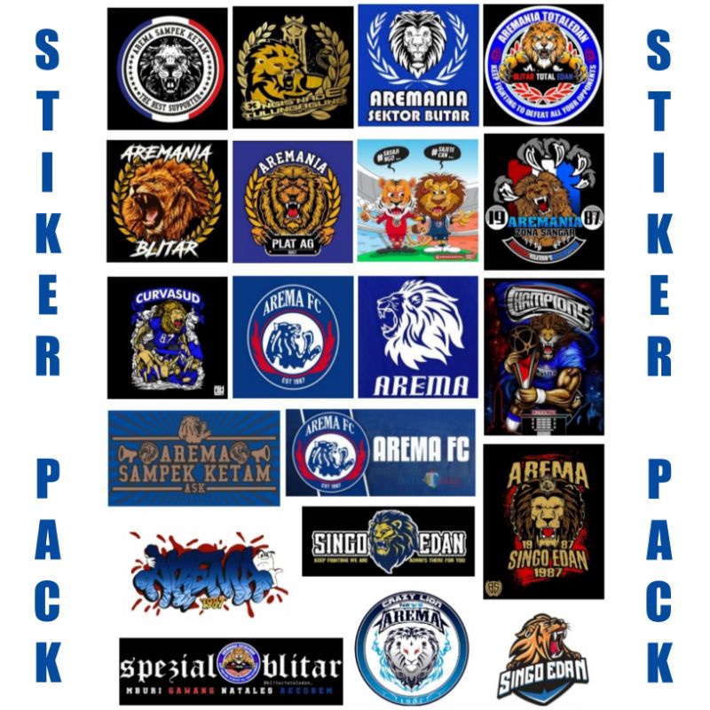 Jual Stiker Pack Aremania 1 Lembar isi 20 Pcs Tahan Air | Shopee Indonesia