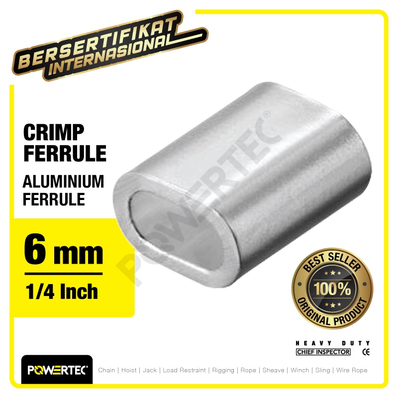 Jual POWERTEC Aluminium Ferrule / Crimp Ferrule 6mm | Shopee Indonesia