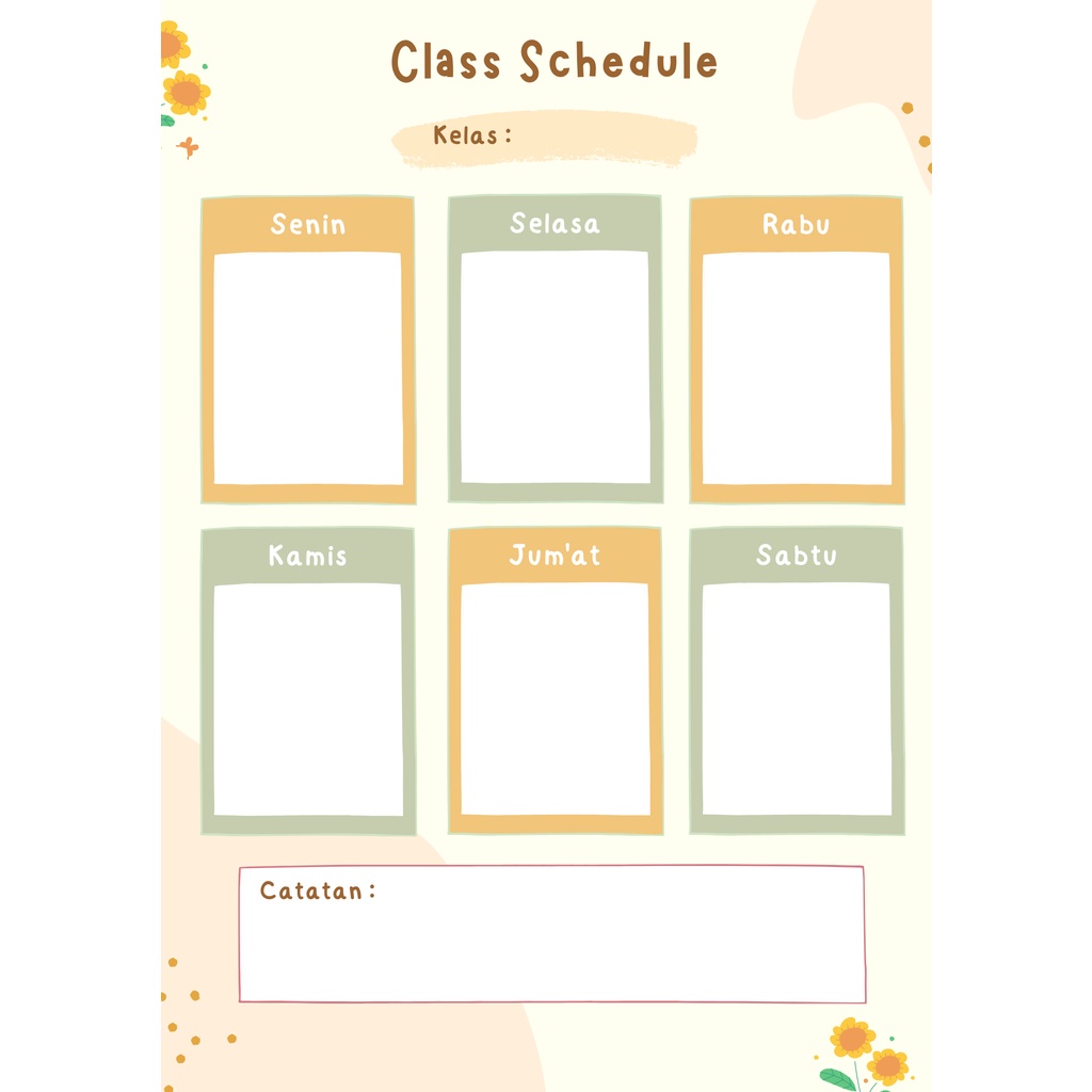 Jual CLASS SCHEDULE CUSTOM JADWAL PELAJARAN SEKOLAH POSTER SCHOOL ...