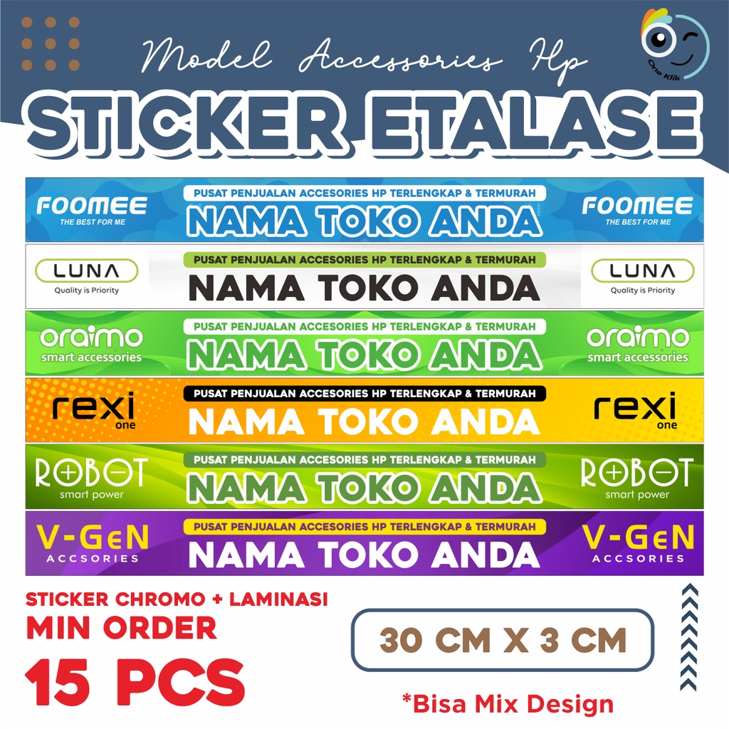 Jual Stiker Etalase Konter Custom + Laminasi / Stiker List Etalase ...