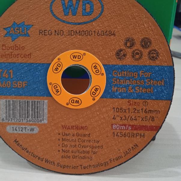 Jual BATU GERINDA POTONG 4 INCH / WD CUTTING WHEEL 4'' Per Box | Shopee ...