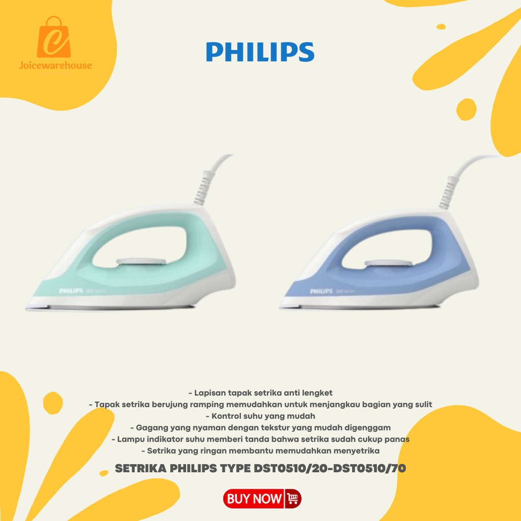 Jual SETRIKA PHILIPS TYPE DST0510/20-DST0510/70 | Shopee Indonesia