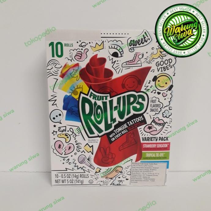 Jual Sale permen fruit roll ups variety pack 10 rolls 141gr /PERMEN ...