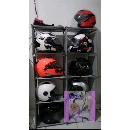 Jual RAK HELM 2 SISI 8 RUANG RAK SUSUN SERBAGUNA KOKOH KUAT RAK PAKAIAN ...