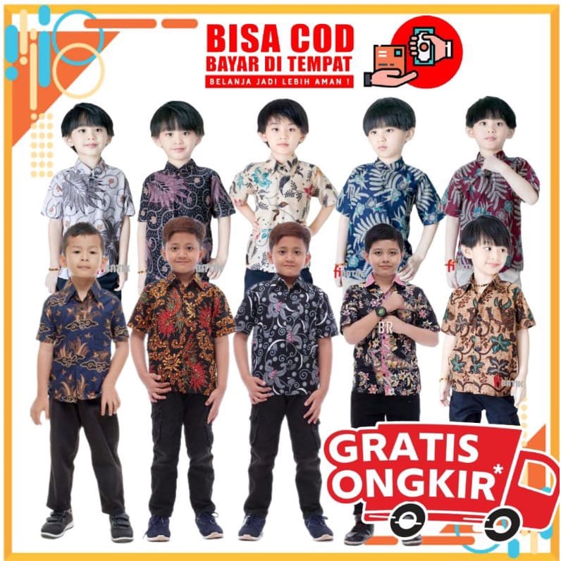 Jual Kemeja Batik Anak - batik anak - baju batik anak laki laki umur 2-12 tahun hem batik anak ...