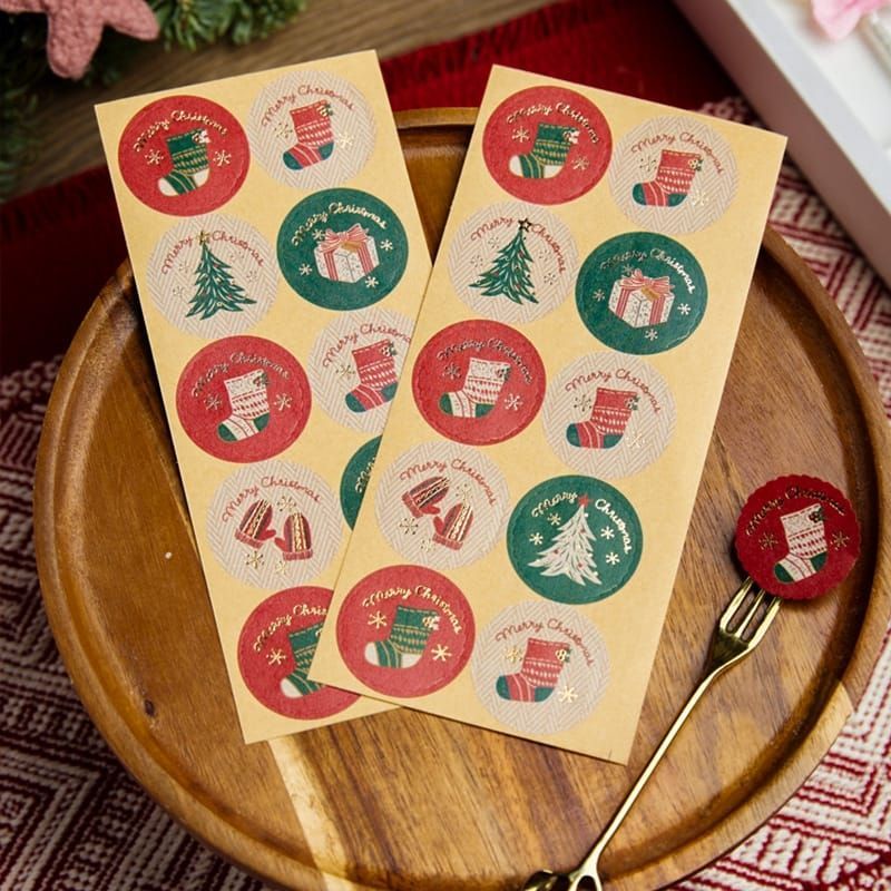 Jual Sticker Christmas Bulat / Stiker Kemasan Natal / Sticker Lucu ...
