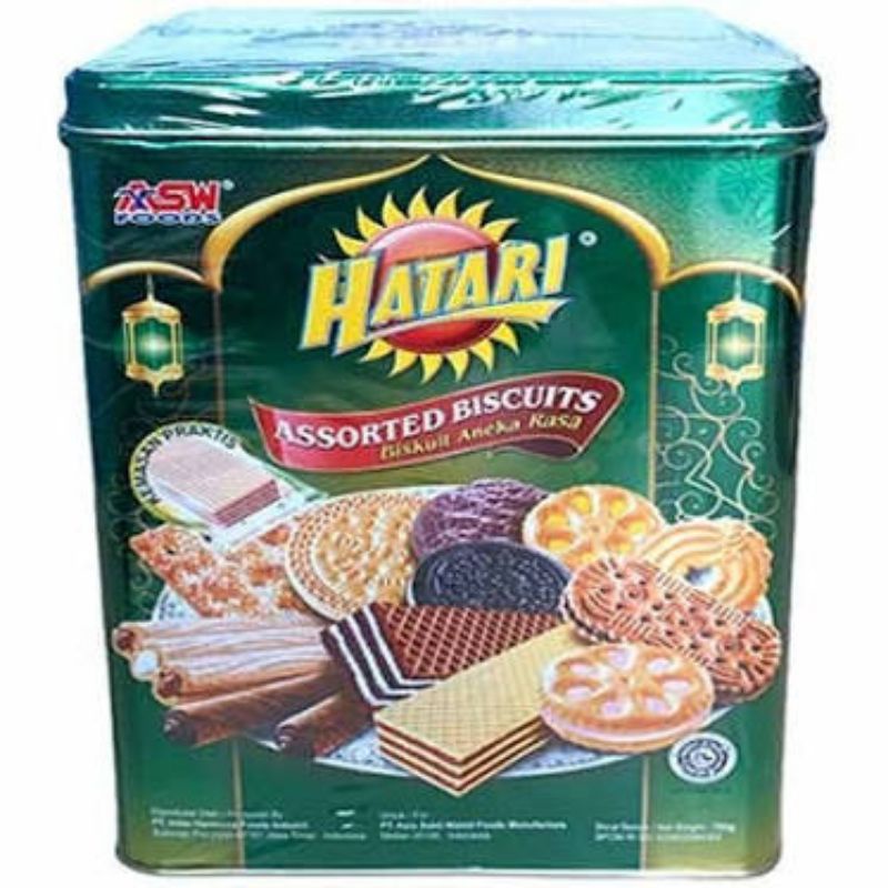 Jual Hatari Assorted Biscuit biskuit kaleng segi aneka rasa 700g ...