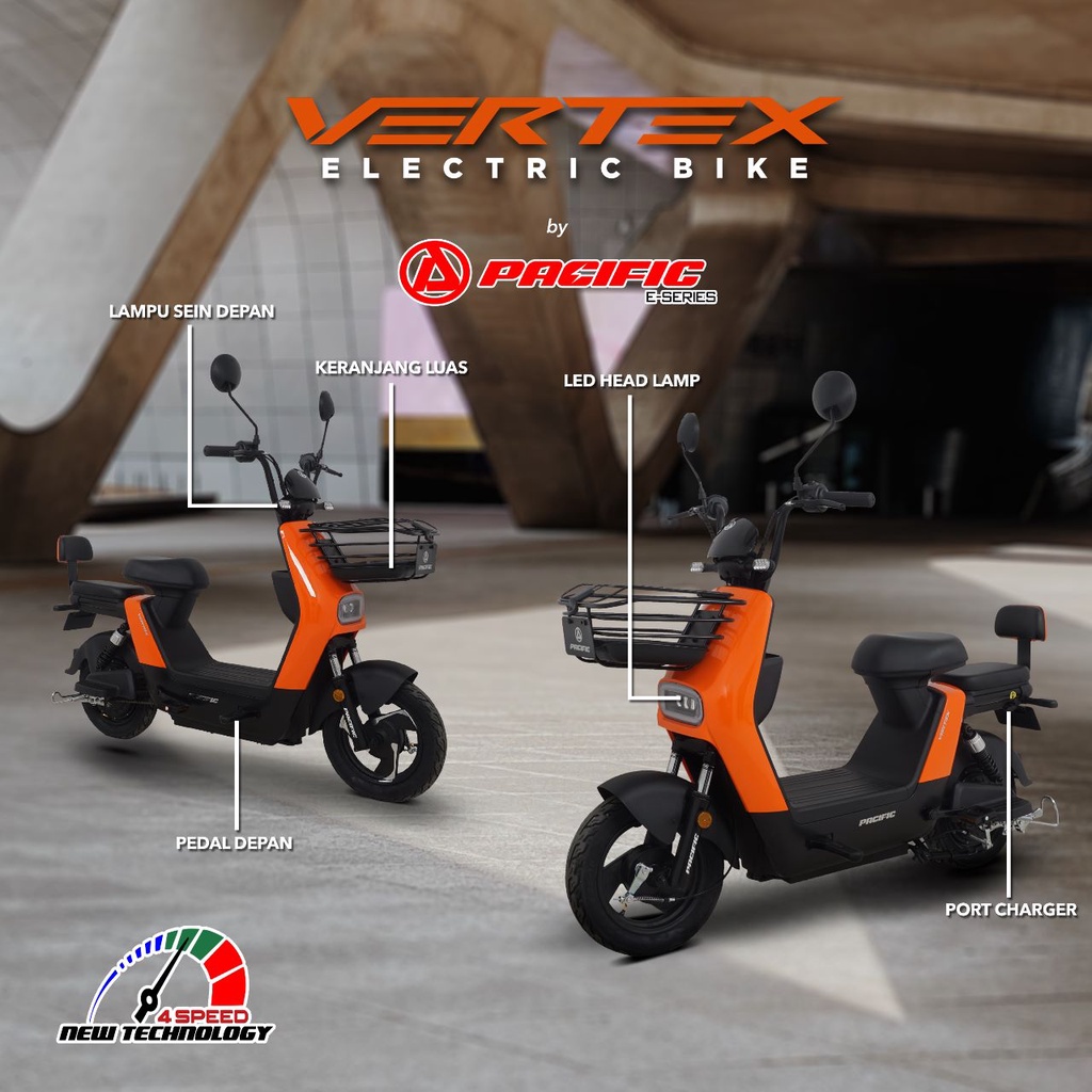 Jual Sepeda Listrik E Bike Pacific Vertex | Shopee Indonesia