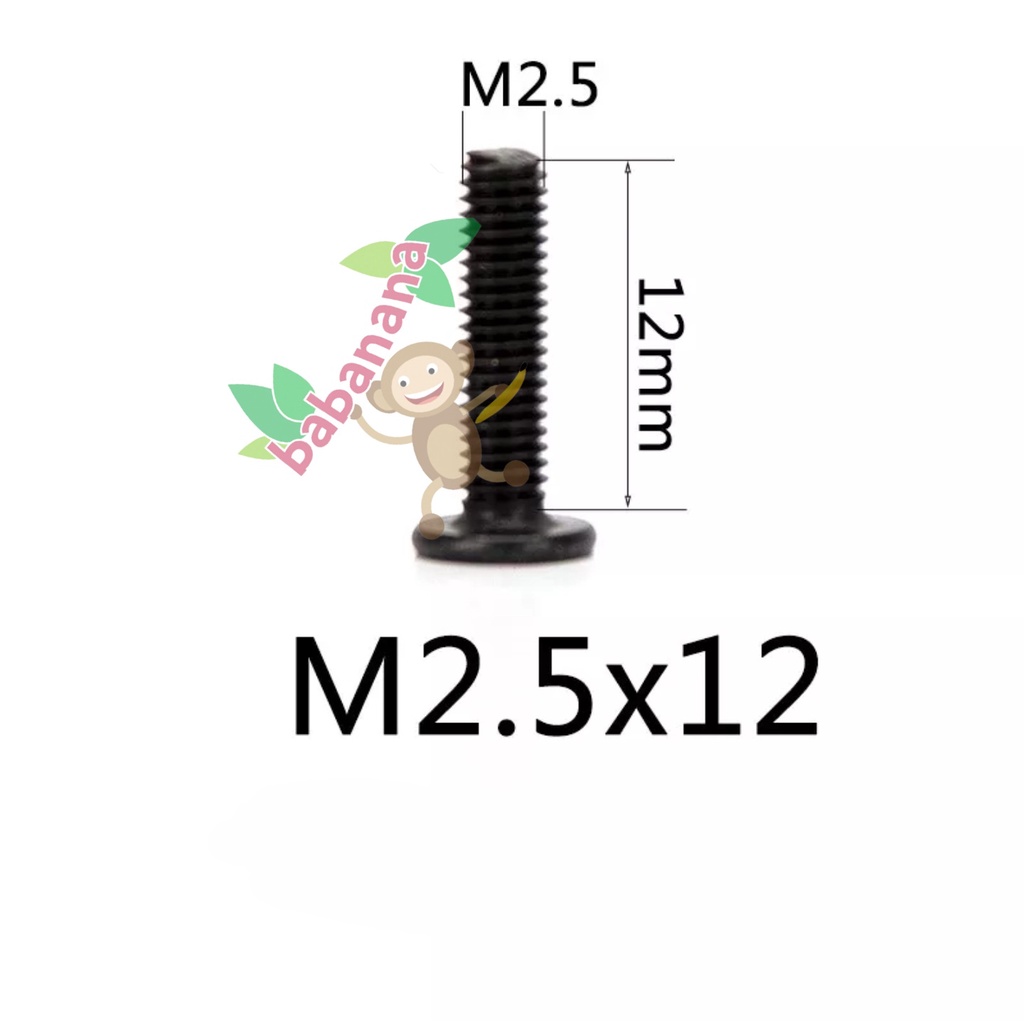 Jual Screw Philips M2-M4 Flat Head Plus Hitam baut laptop sekrup rata ...