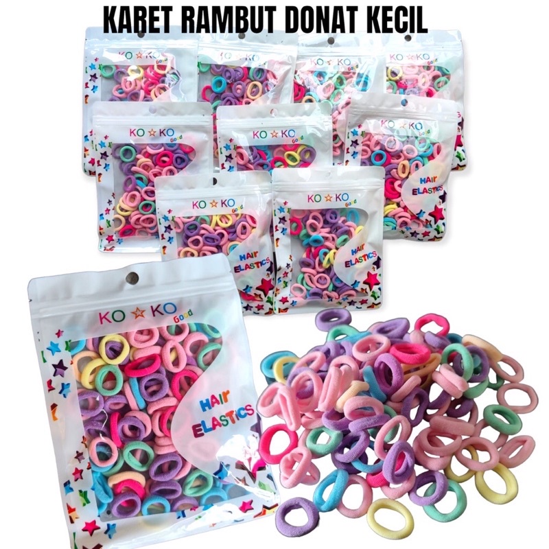 Jual KARET IKAT RAMBUT DONAT KECIL BESAR BTS HARGA PER PACK | Shopee ...
