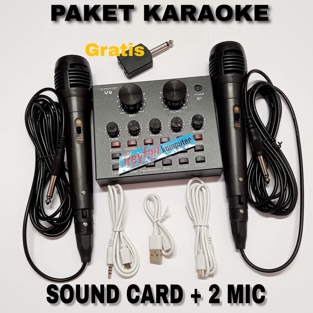 Jual Paket Sound Card Live Mixer Audio USB External Soundcard Broadcast ...