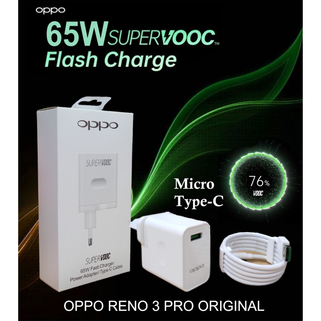 Jual Charger Fast Charging Type C & Micro Oppo Reno 3 / Realme Reno 3 ...