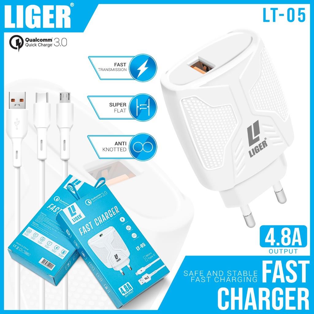 Jual Liger Charger L-T05 Fast Charger Optimal Safety Mobile Smart Life | Shopee Indonesia