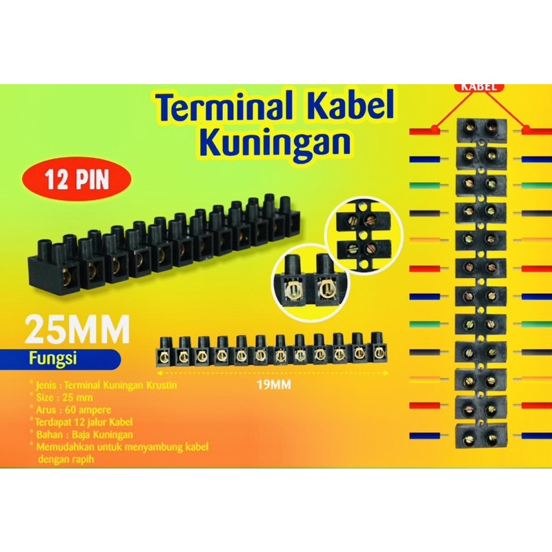 Jual Terminal Blok Krustin 6mm/10mm/16mm/25mm 6A/10A/30A/60Ampere Hitam ...