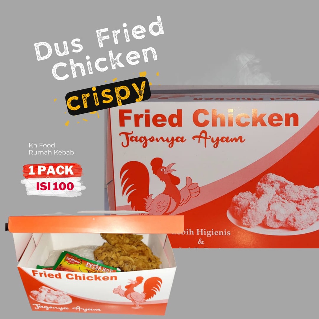 Jual box paper murah Dus Fried Chicken Ivory model kuncian berkualitas ...