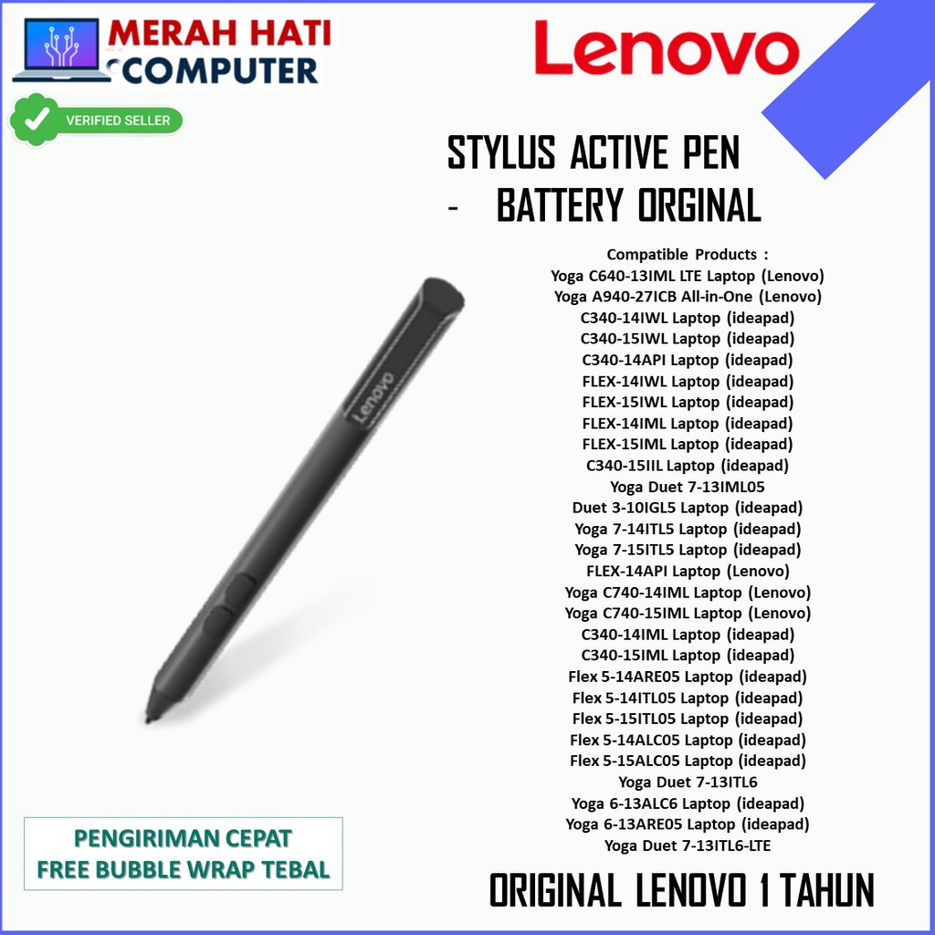 Jual LENOVO STYLUS DIGITAL PEN BATTERY ORIGINAL | Shopee Indonesia