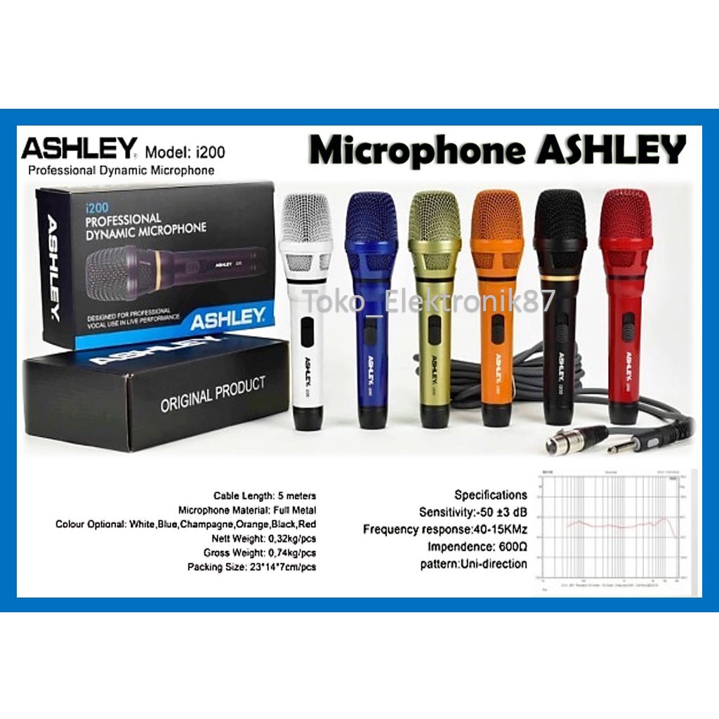 Jual Mic Ashley i200 Michrophone Dynamic Professional | Shopee Indonesia