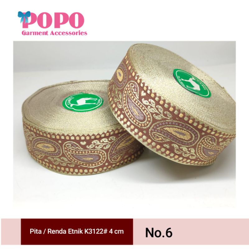 Jual PITA / RENDA ETNIK UKURAN:4CM ( ISI:-/+15METER ) | Shopee Indonesia