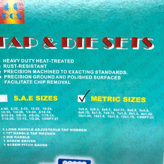 Jual Tap and Die Set 40 PCS Ukuran Metric Murah Alat Tap Senai Snai ...