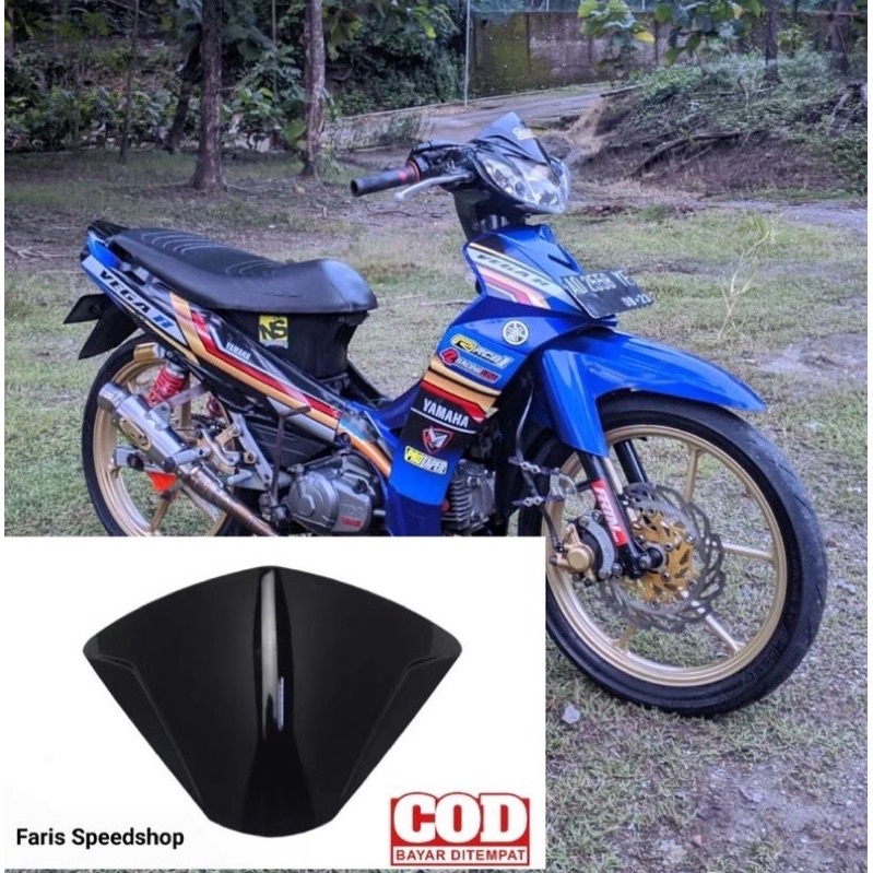 Jual Visor vega r old lama bahan tebal warna hitam kilap plus lem 3m ...