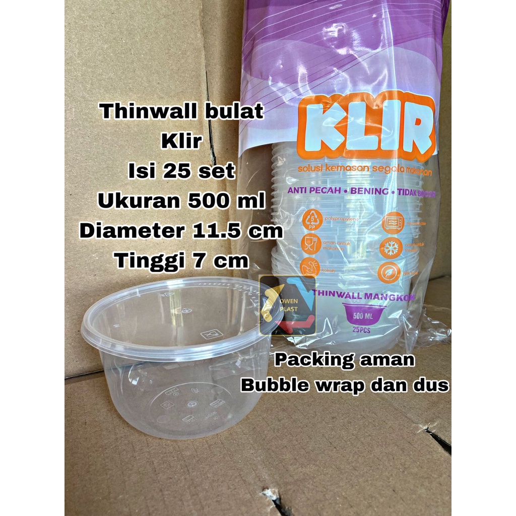 Jual THINWALL KLIR/ THINWALL BULAT/MANGKOK PLASTIK ISI 25 SET TERMURAH | Shopee Indonesia
