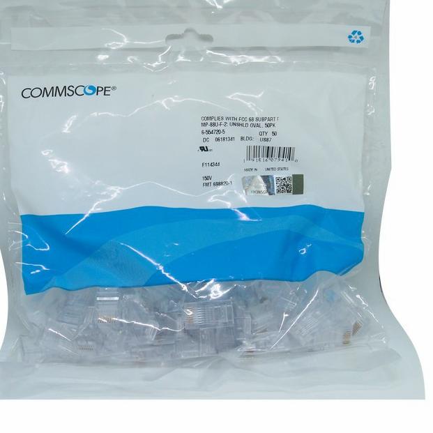 Jual Connector RJ45 AMP Commscope RJ 45 Original CAT 5 @50pcs | Shopee Indonesia