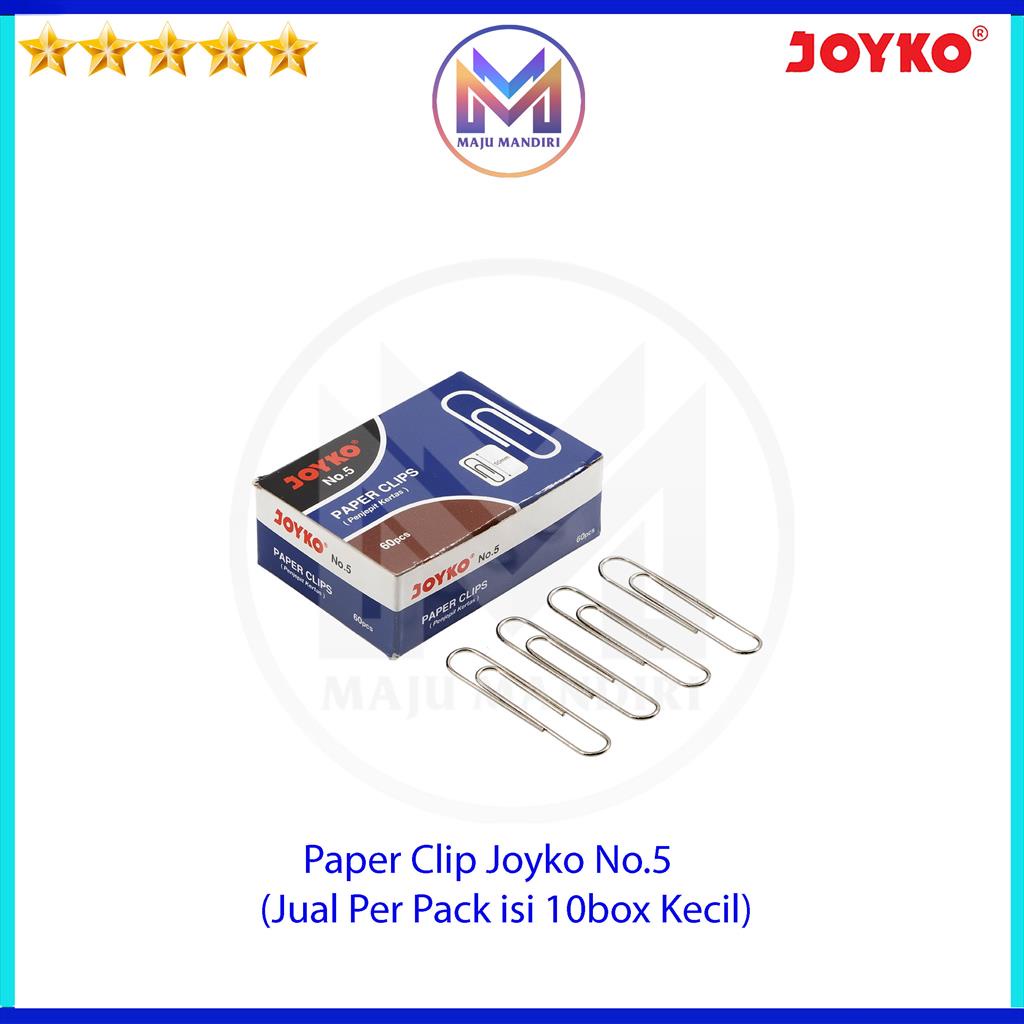 Jual Paper Clip Joyko No.5 / Penjepit Kertas No5 / Clip Besi | Shopee ...