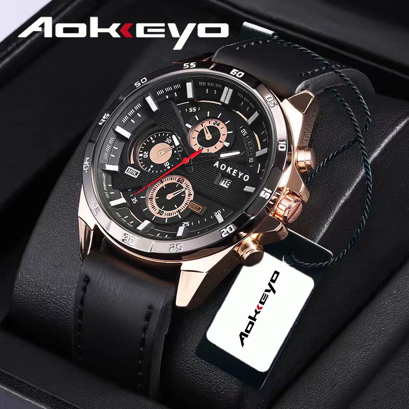 Jual AOKEYO 216 Jam Tangan Pria Kulit Original Tahan Air Fashion ...