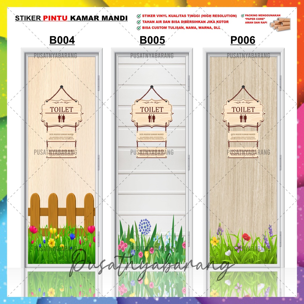 Jual STICKER PINTU KAMAR MANDI - STIKER TOILET - STIKER DEKORASI RUMAH ...