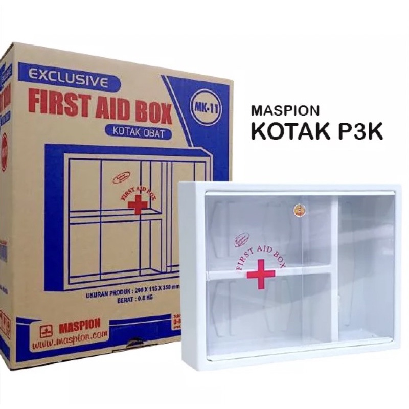 Jual KOTAK P3K FIRST AID BOX MASPION MK 11 WALL CABINET KABINET KOTAK OBAT | Shopee Indonesia