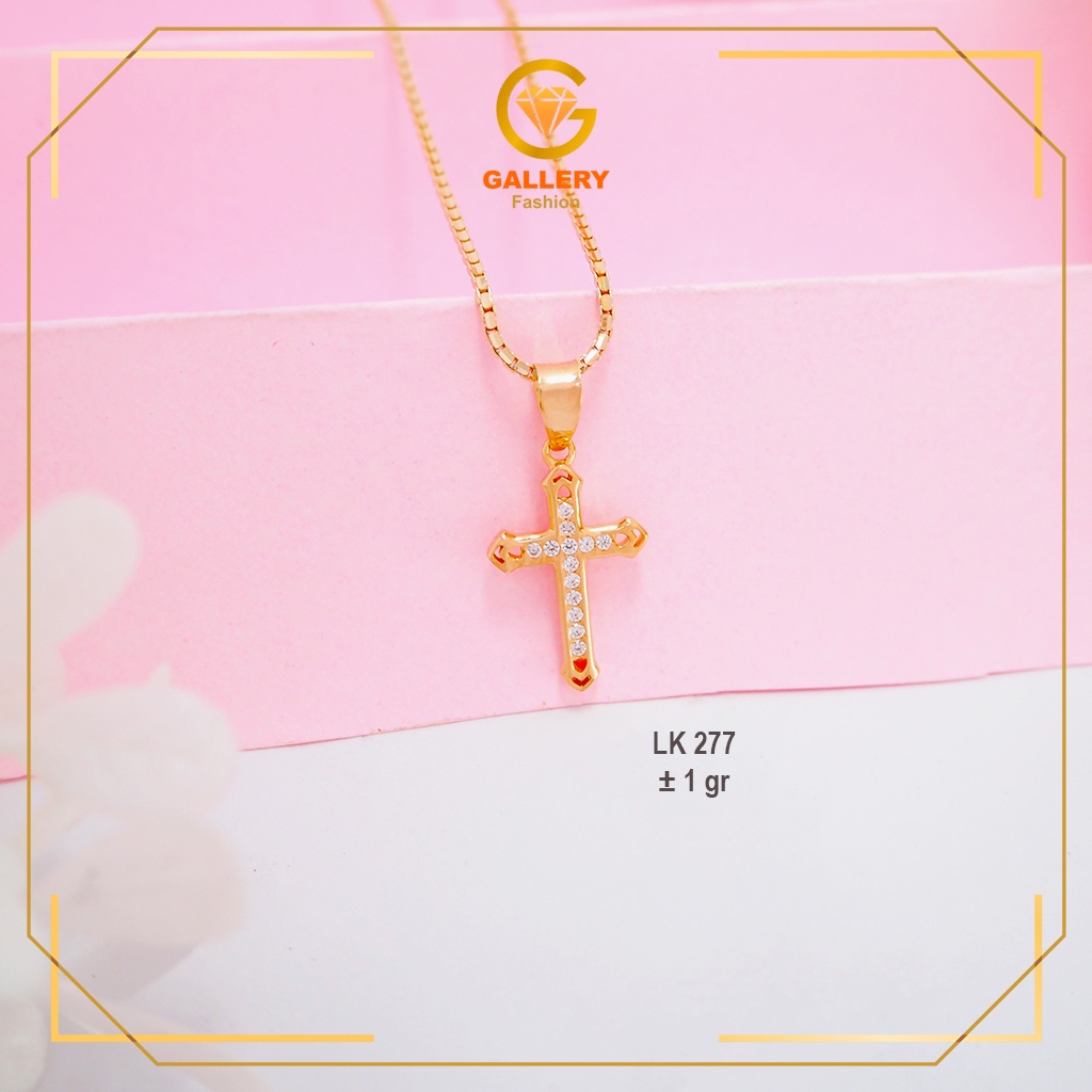 Jual LIONTIN SALIB EMAS 300 (6K) DAN 375 (8K) KODE LK 277 LIONTING KALUNG SALIB ROMA ELEGAN ...