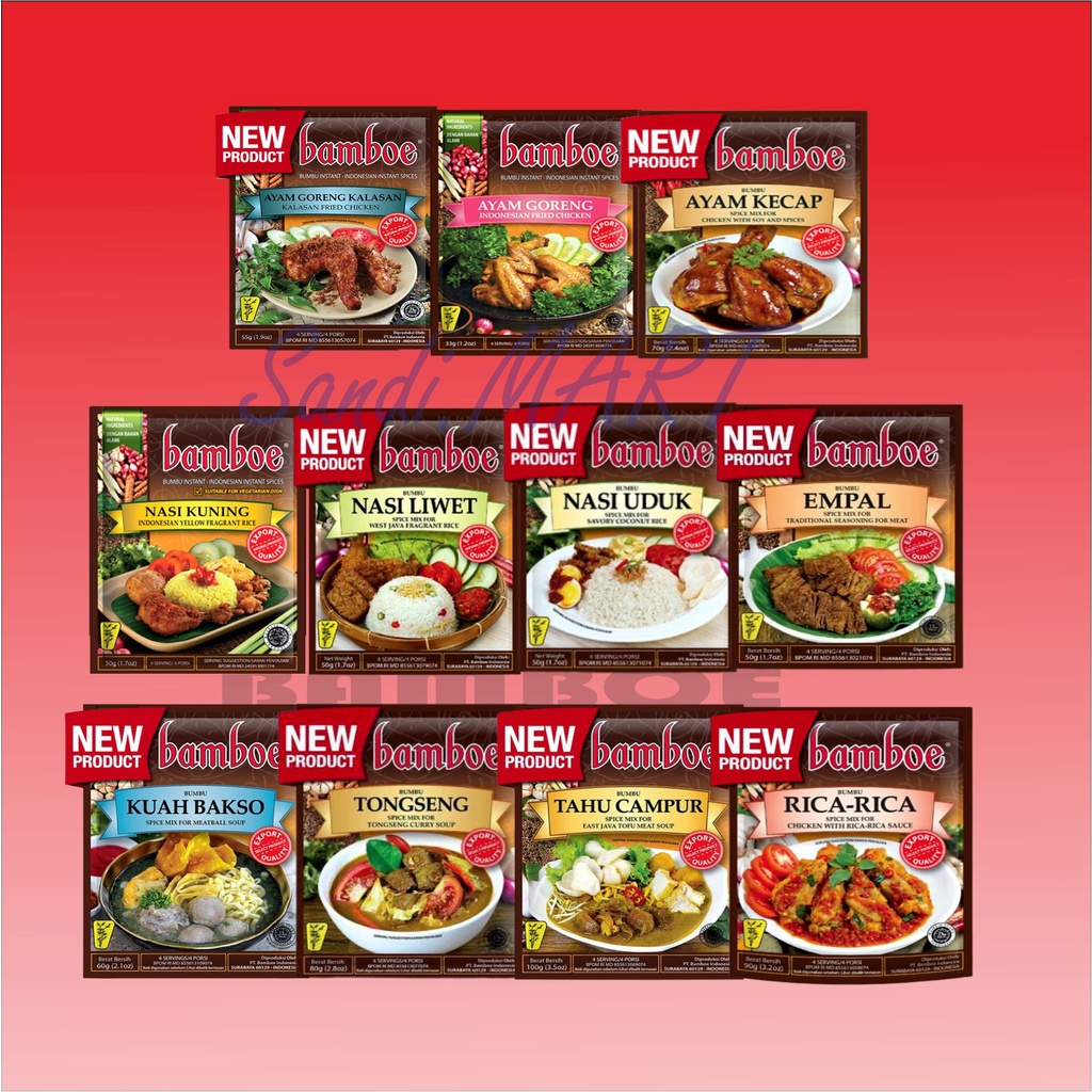 Jual Bumbu Bamboe Export 33 Varian Rasa TERLENGKAP | Bumbu Dapur ...