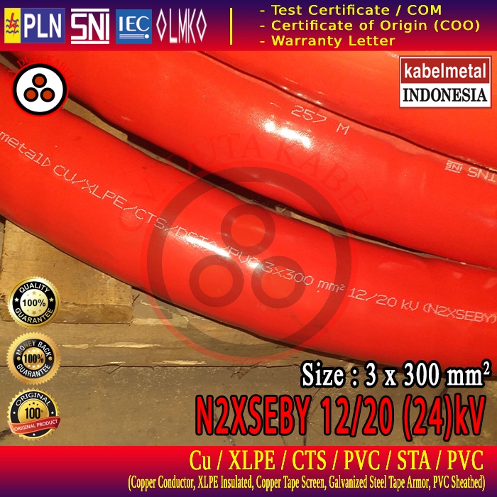 Jual Kabel N2XSEBY 3x300 mm2 20kV SUPREME CABLE / KABELMETAL (KMI ...