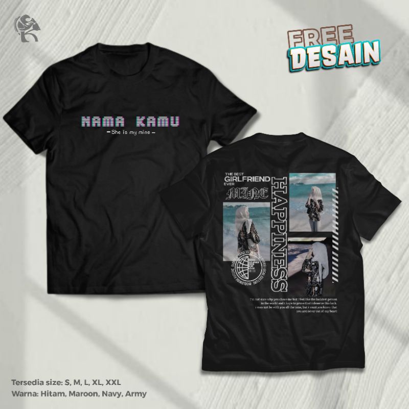 Jual Kaos Baju Distro Custom Foto Bucin Pacar Streetwear Bisa Ganti ...