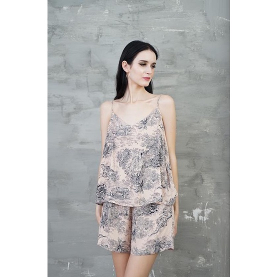 Jual Rae&Sky Tammy short PJ Set (Safari Brown) | Shopee Indonesia