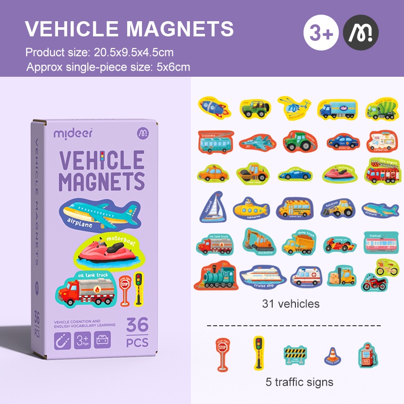 Jual Mideer Letter Magnets / Number Magnets / Transportation Magnets ...