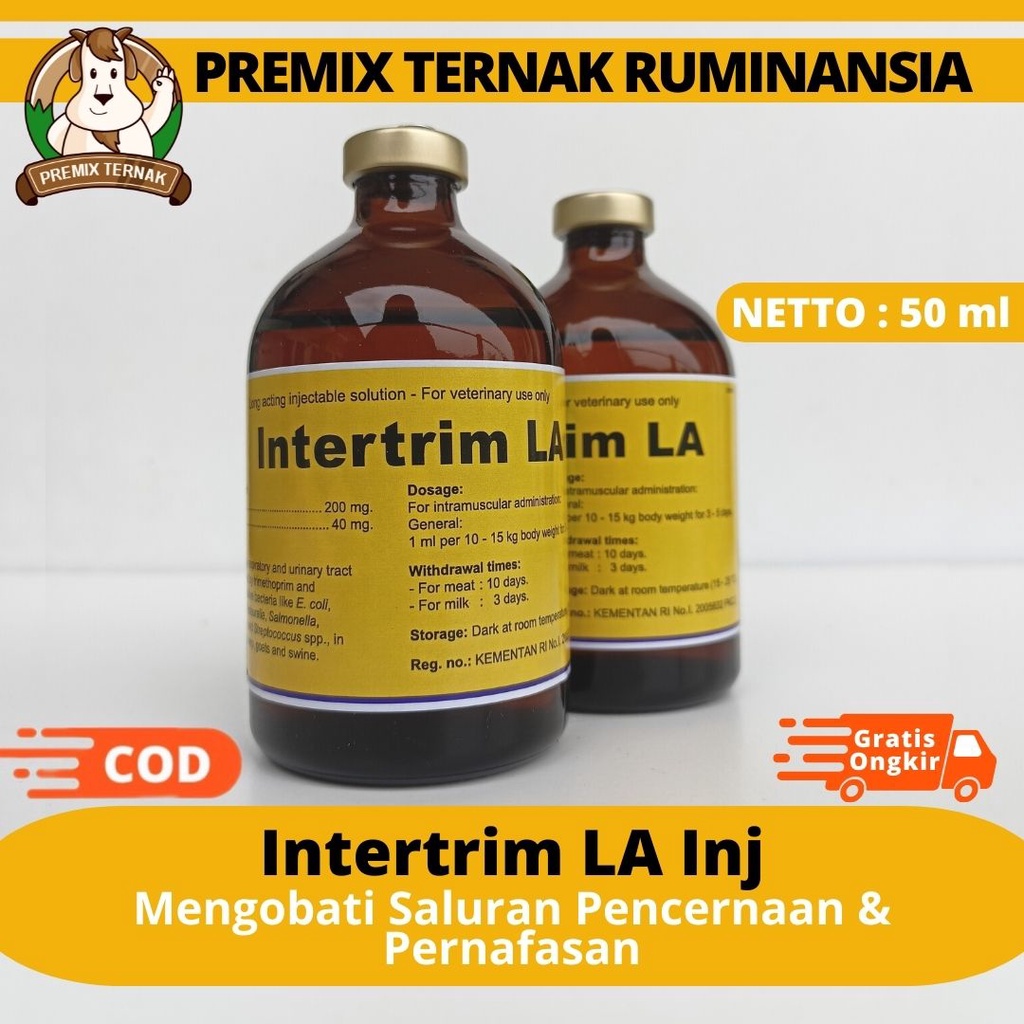 Jual INTERTRIM LA 100 ML By Intercheme - Antibiotik Hewan Spektrum Luas ...