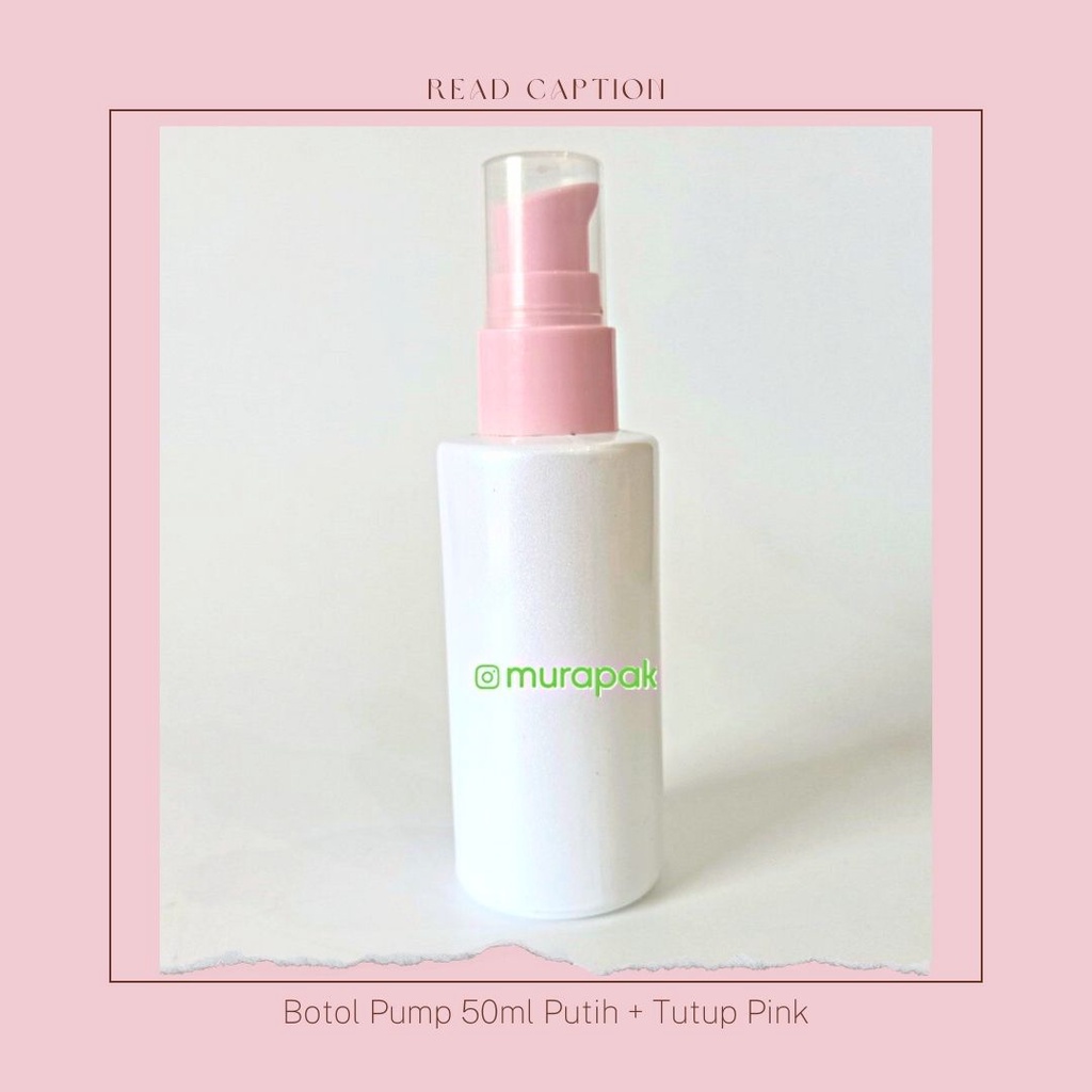 Jual [MINIM 20PCS] BOTOL PUMP 50ML KEMASAN SERUM /LOTION KACA PUTIH ...