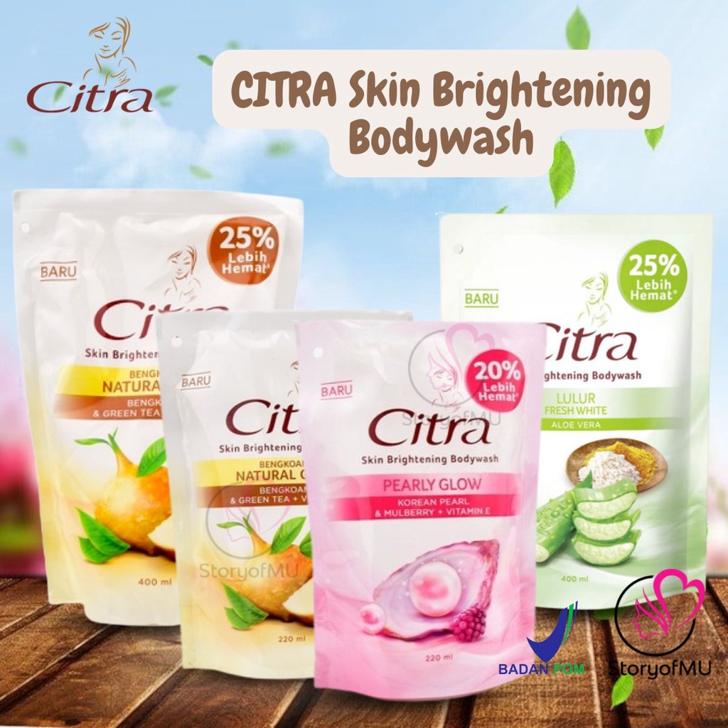Jual CITRA Natural White Liquid Body Wash Refill 220 ml | 400 ml ...