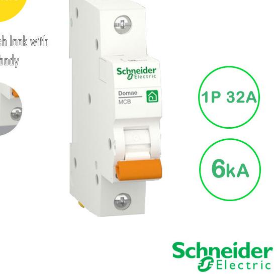 Jual Schneider MCB 1P 32A 6kA New Domae MCB Breaker 1 Phase 32 Amp 6kA | Shopee Indonesia