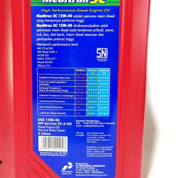 Jual Oli Pertamina Meditran SC 5 Liter 15W-40 Mesin Diesel Solar Galon 5L | Shopee Indonesia