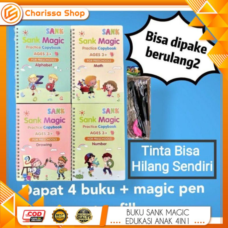 Jual SANK MAGIC PRACTICE BOOK 1 SET ISI 4 BUKU + PULPEN / BUKU SANK ...