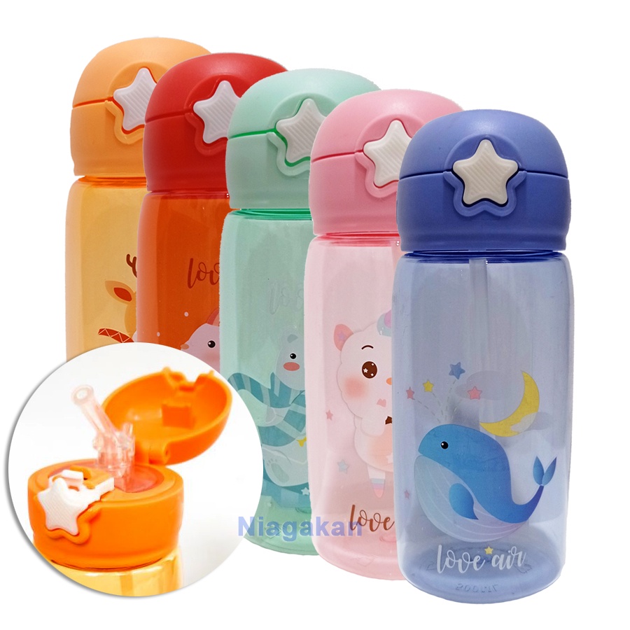 Jual Botol Air Minum Anak 500ml Karakter Ada Tombol Pencet Bintang ...