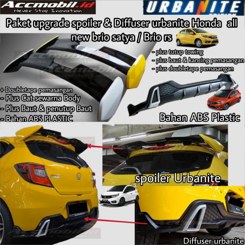 Jual paket spoiler & diffuser all new brio urbanite upgrade brio satya ...