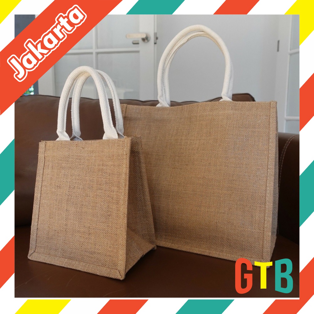 Jual GTB Tote Bag Tas Karung Goni / Tas Goni / Classic Jute Bag / Tote ...