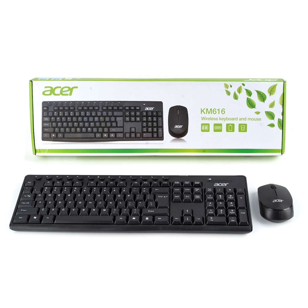 Jual ACER COMBO KEYBOARD + MOUSE WIRELESS ACER KM-616 Sepaket - 01130 | Shopee Indonesia