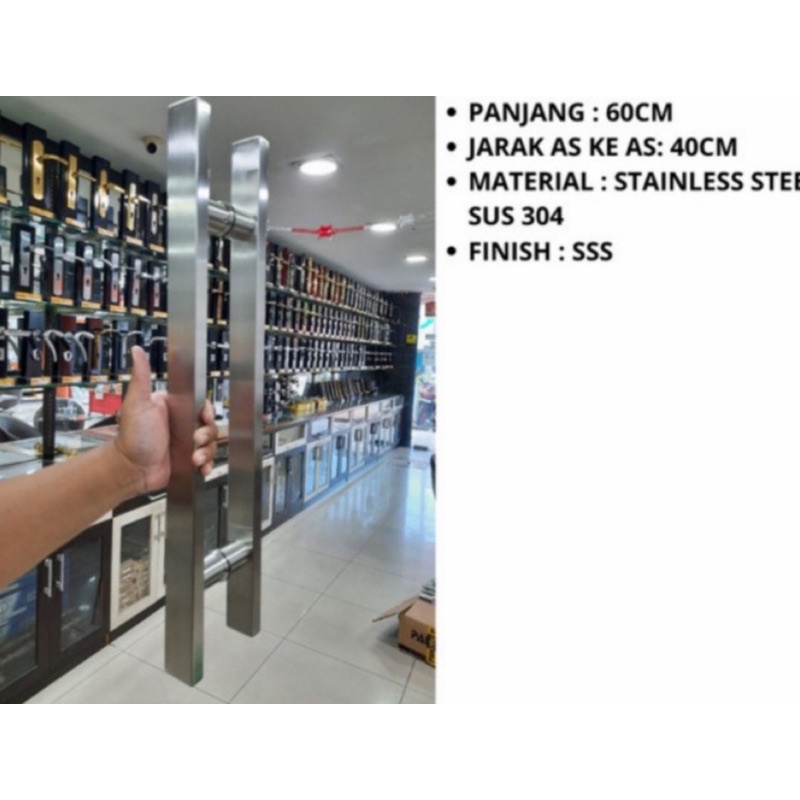 Jual pull handle H ukuran 60 cm gagang pintu rumah pull handle kaca 60 ...