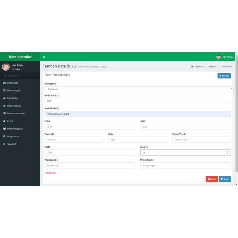 Jual Aplikasi Perpustakaan Berbasis Web PHP Software Library Bootstrap ...