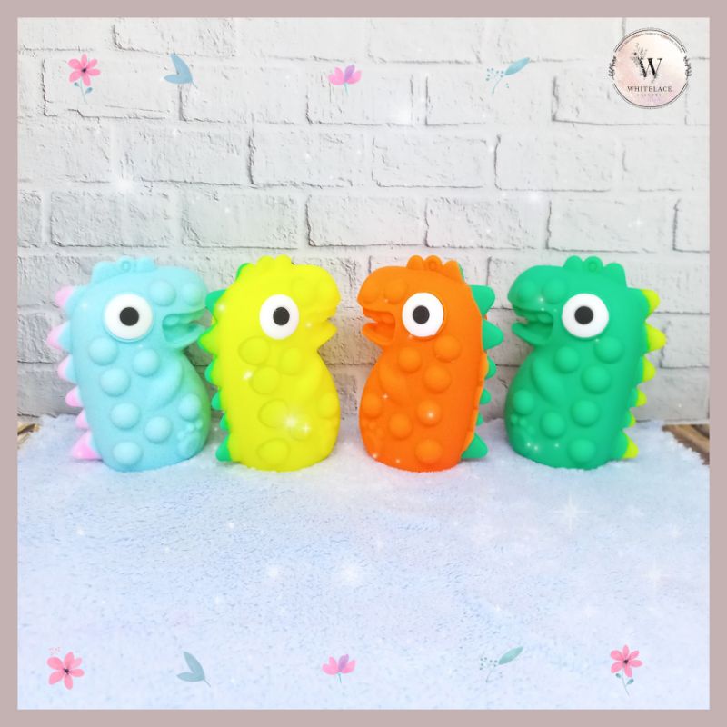 Jual Squeeze Toys LED 3D Fidget Dino / Mainan Pencet Smash Ball Soft ...